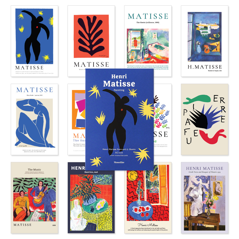 Monolike Henri Matisse Painting Single card - mix 12 pack, It consists